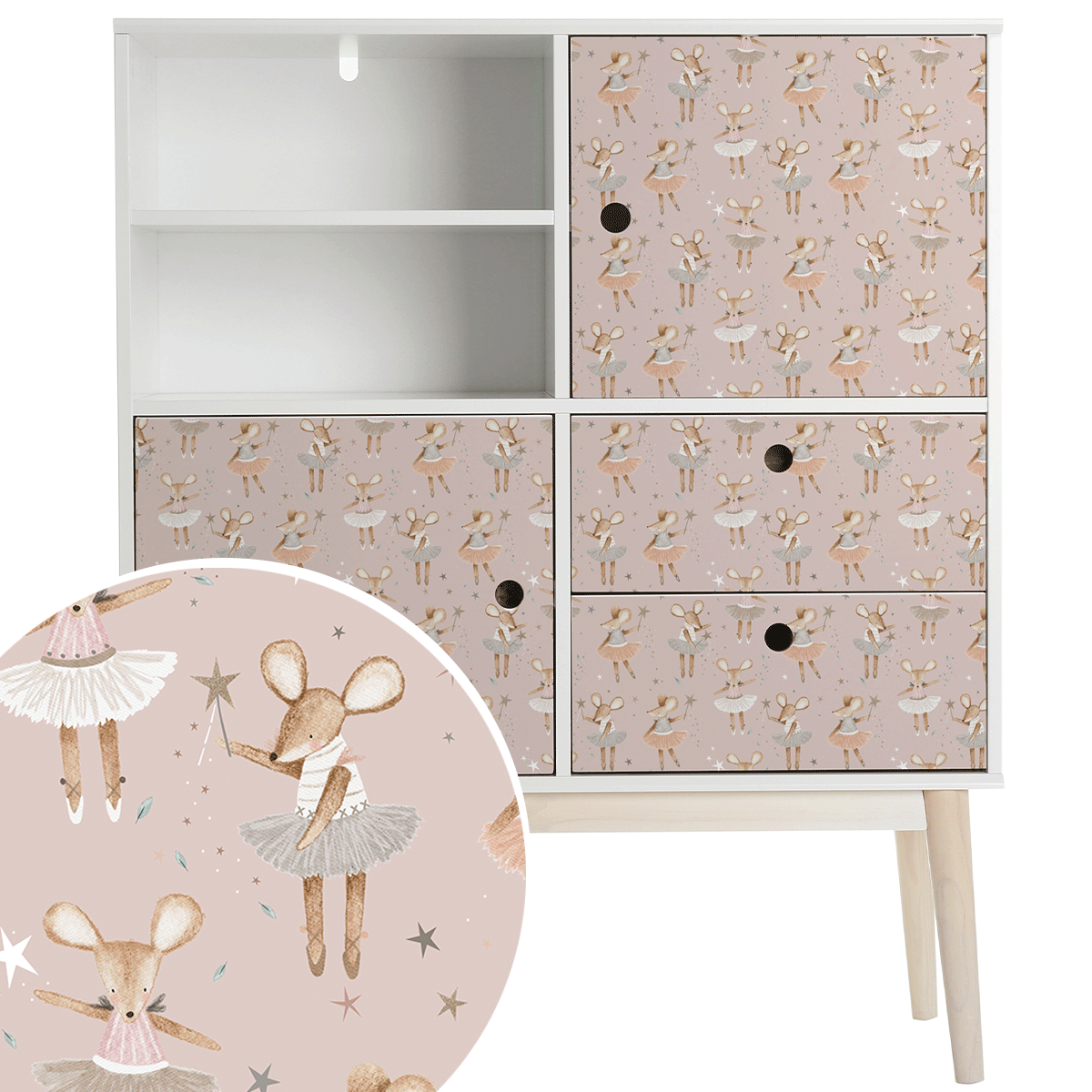 Magical Ballet Furniture Foil – Dancing Mice & Stars – MICA-MICA