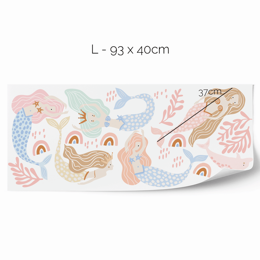 Mermaids (Pastel) wall stickers - nursery wall decal – MICA-MICA