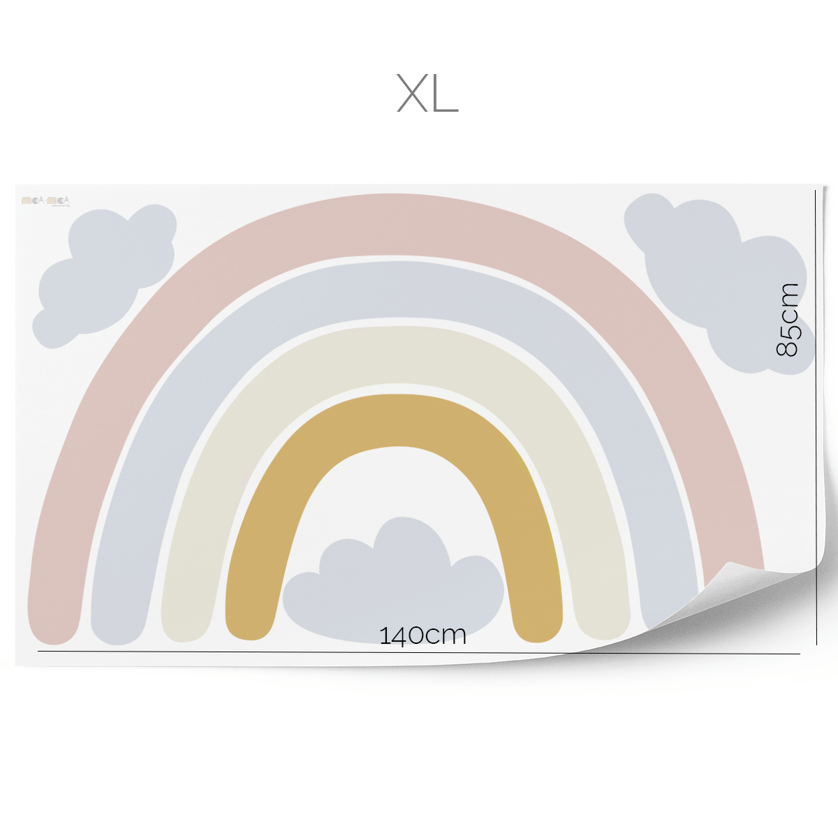 Rainbow wall sticker (Dusty Pink/Mustard) – MICA-MICA