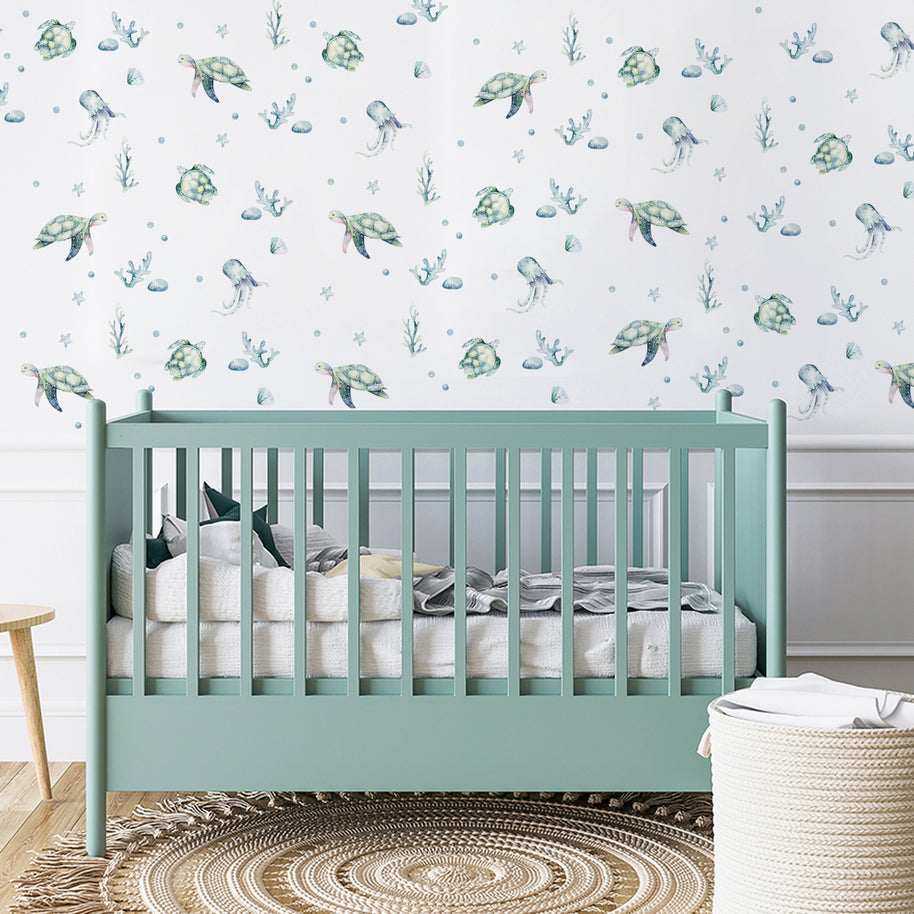 Under the sea wall stickers - Turtle world (mint) – MICA-MICA